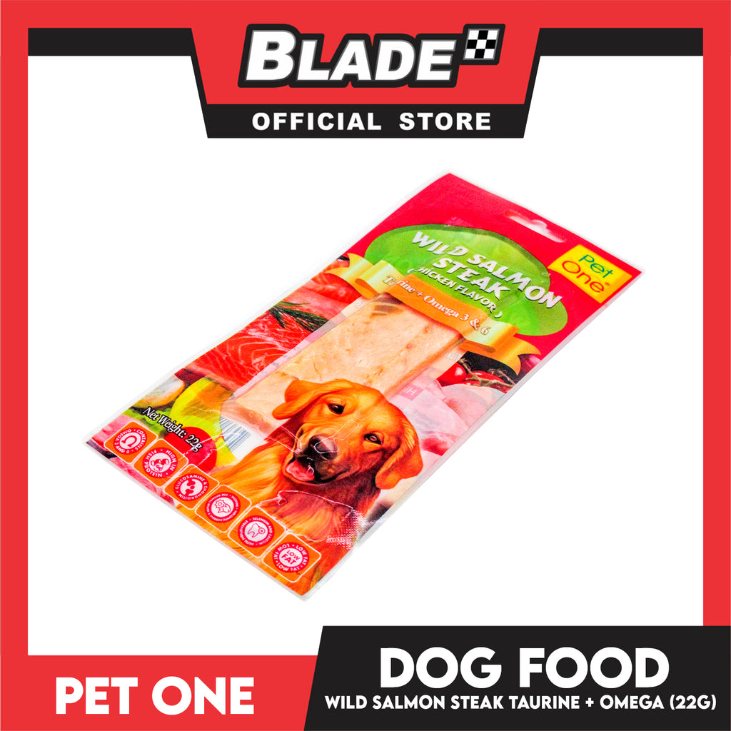 Pet One Wild Salmon Steak, Chicken Flavor 22g Taurine And Omega 3 And ...