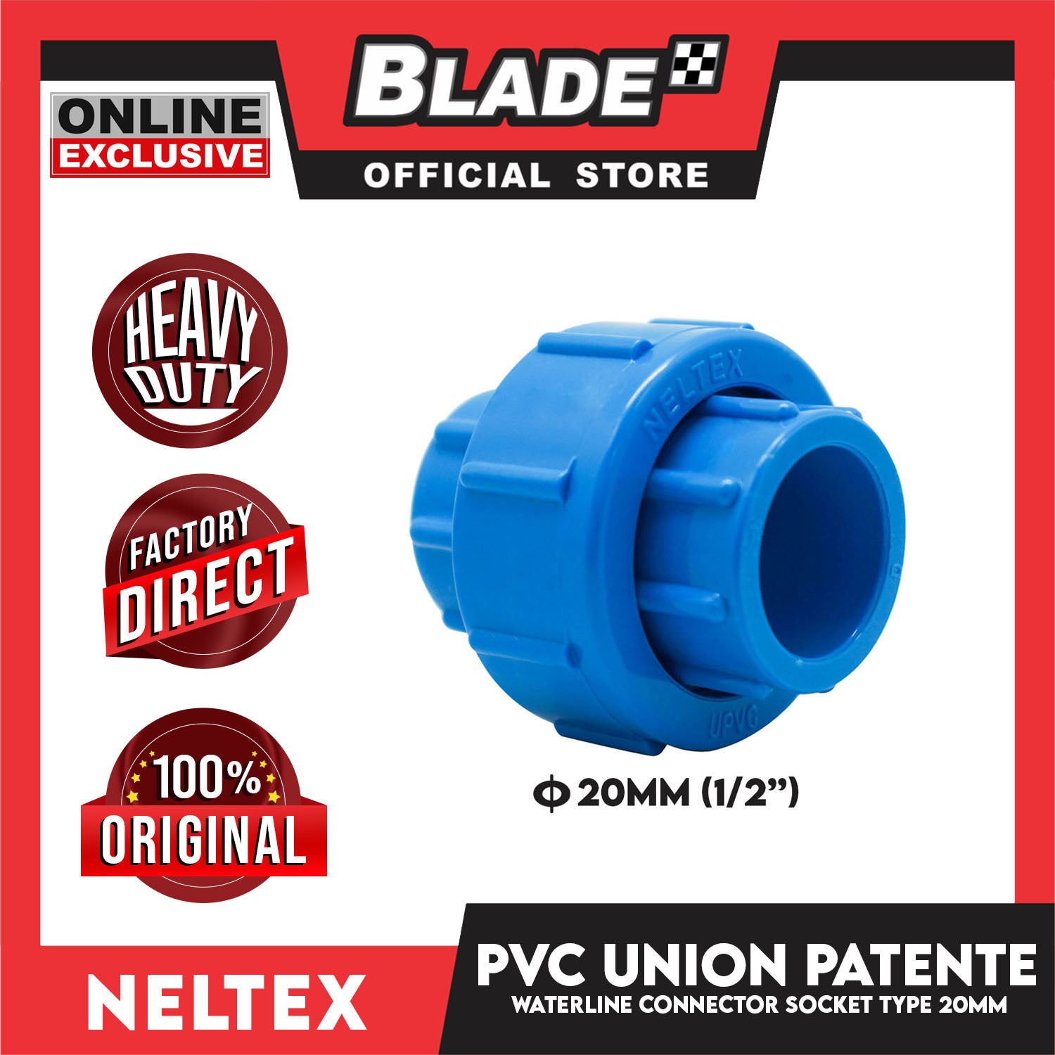 Neltex PVC Union Patente Socket Type 20mm (1/2) For Waterline Live Con ...