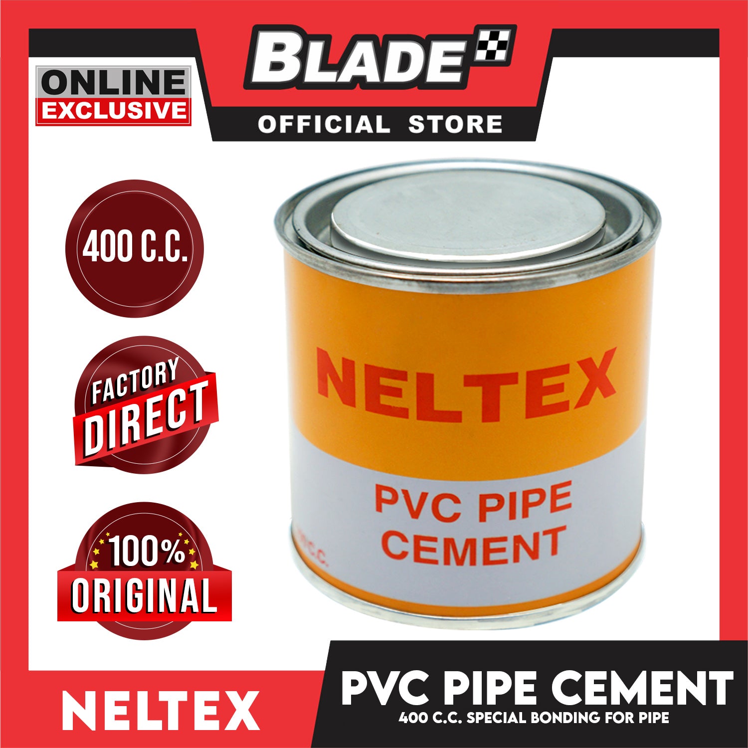 Neltex PVC Pipe Cement 400cc Special Bond for PVC Pipes and Fitting ...