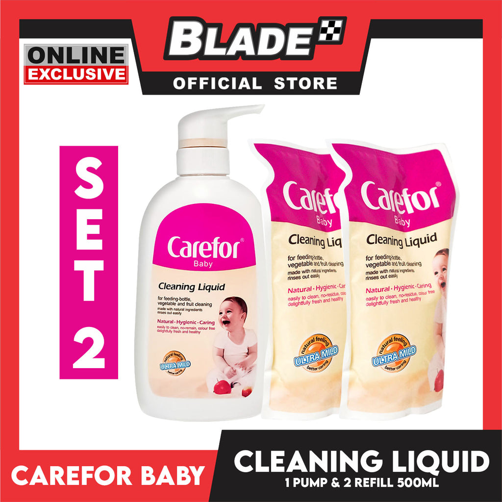 Carefor Baby Cleaning Liquid Pump with 2pcs Cleaning Refill 500ml (Set ...