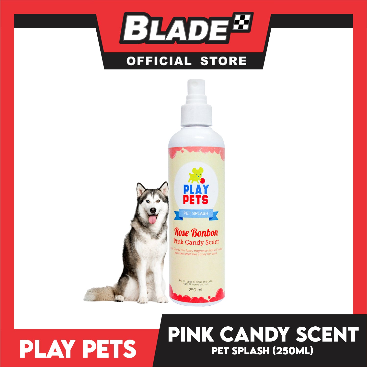 Play Pets Pet Splash (Pink Candy Scent) Pet Cologne 250ml For All Type ...