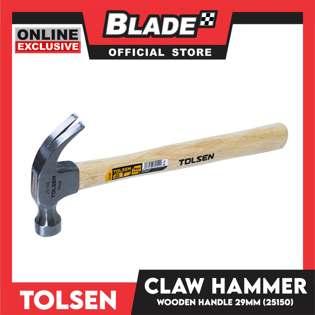 Tolsen 29mm Claw Hammer With Wooden Handle 25150 – blade.ph