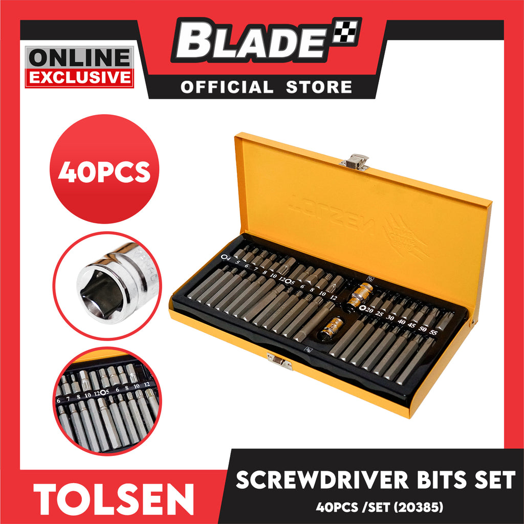 Tolsen 40pcs Screwdriver Bits Set 20385 – blade.ph