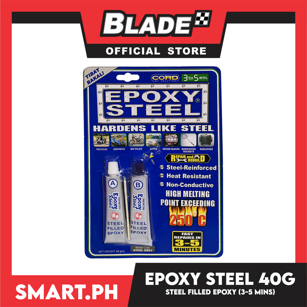 Cord Epoxy Steel Hardens Like Steel 40g Fast Repairs In 3-5 Minutes (M ...
