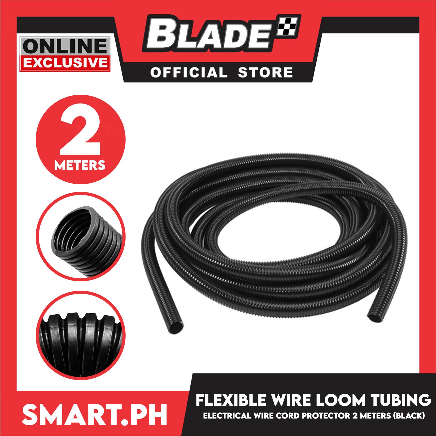 2 Meters Electric Wire Protection, Wire Loom Tubing Auto Wire Conduit ...