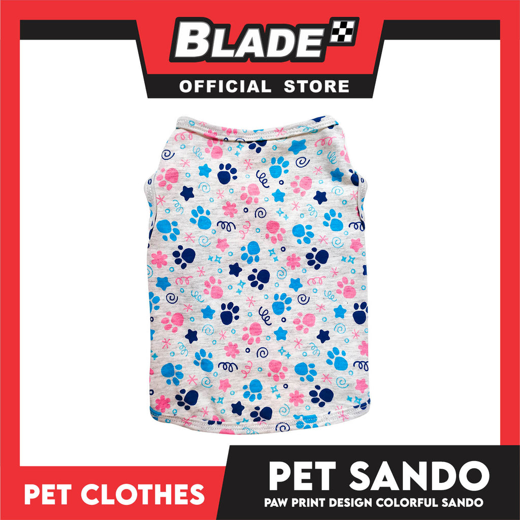 Pet Sando Paw Print Colorful Sando Pet Clothes (XL) Perfect Fit For Do ...