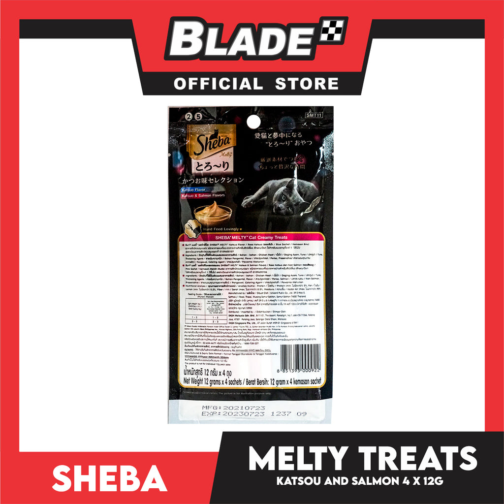 Sheba Melty Katsuo and Salmon Flavors Hand Feed Lovingly 12g x 4 sache ...