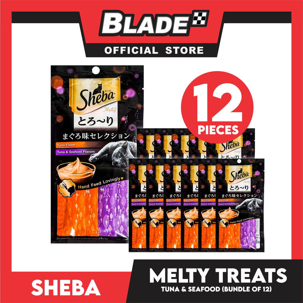 12pcs Sheba Melty Tuna Seafood Flavors Hand Feed Lovingly 12g x 48 sac ...
