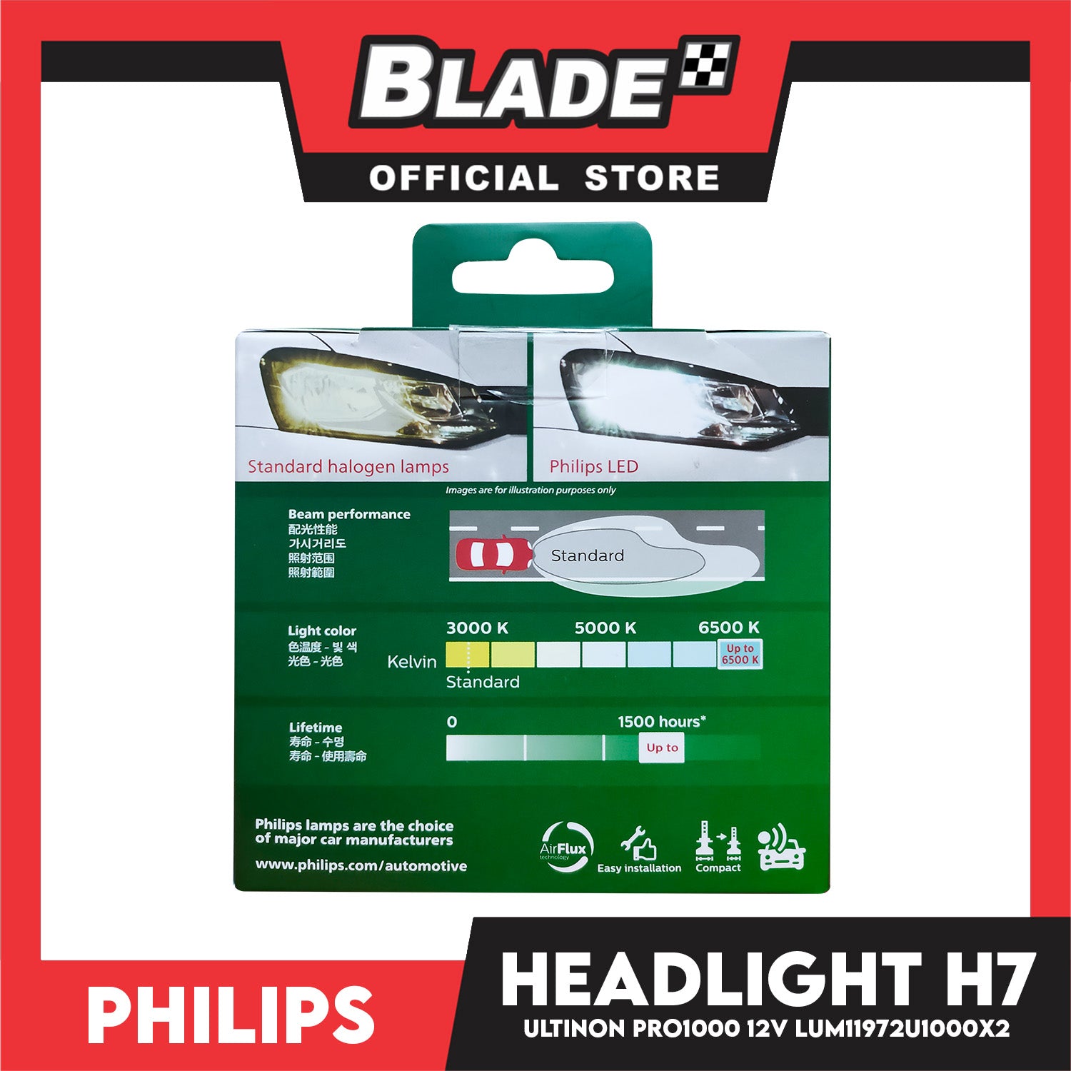 Philips Led Headlight Bulb Ultinon Pro1000 LED-HL H7 Bright Stylish Li ...
