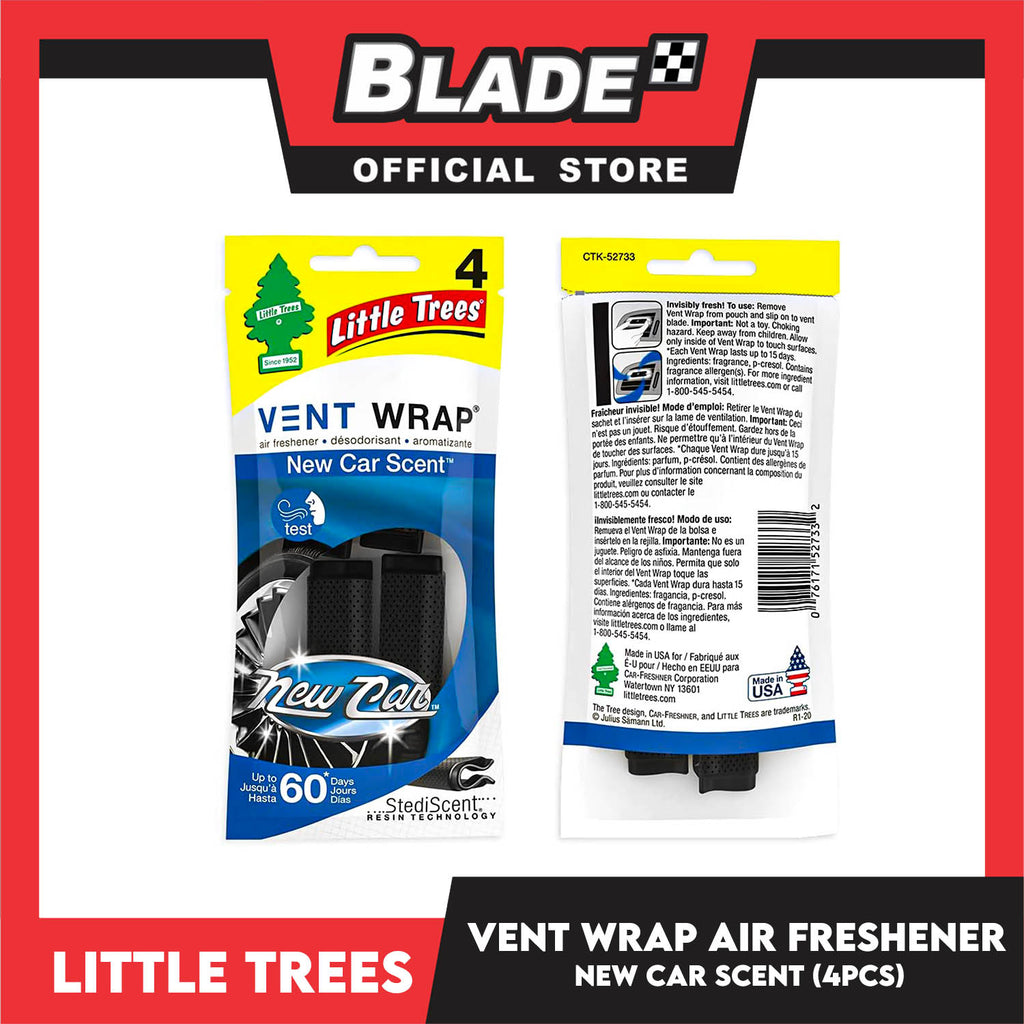 Little Trees Vent Wrap Air Freshener 4pcs (New Car Scent) Provides Lon ...