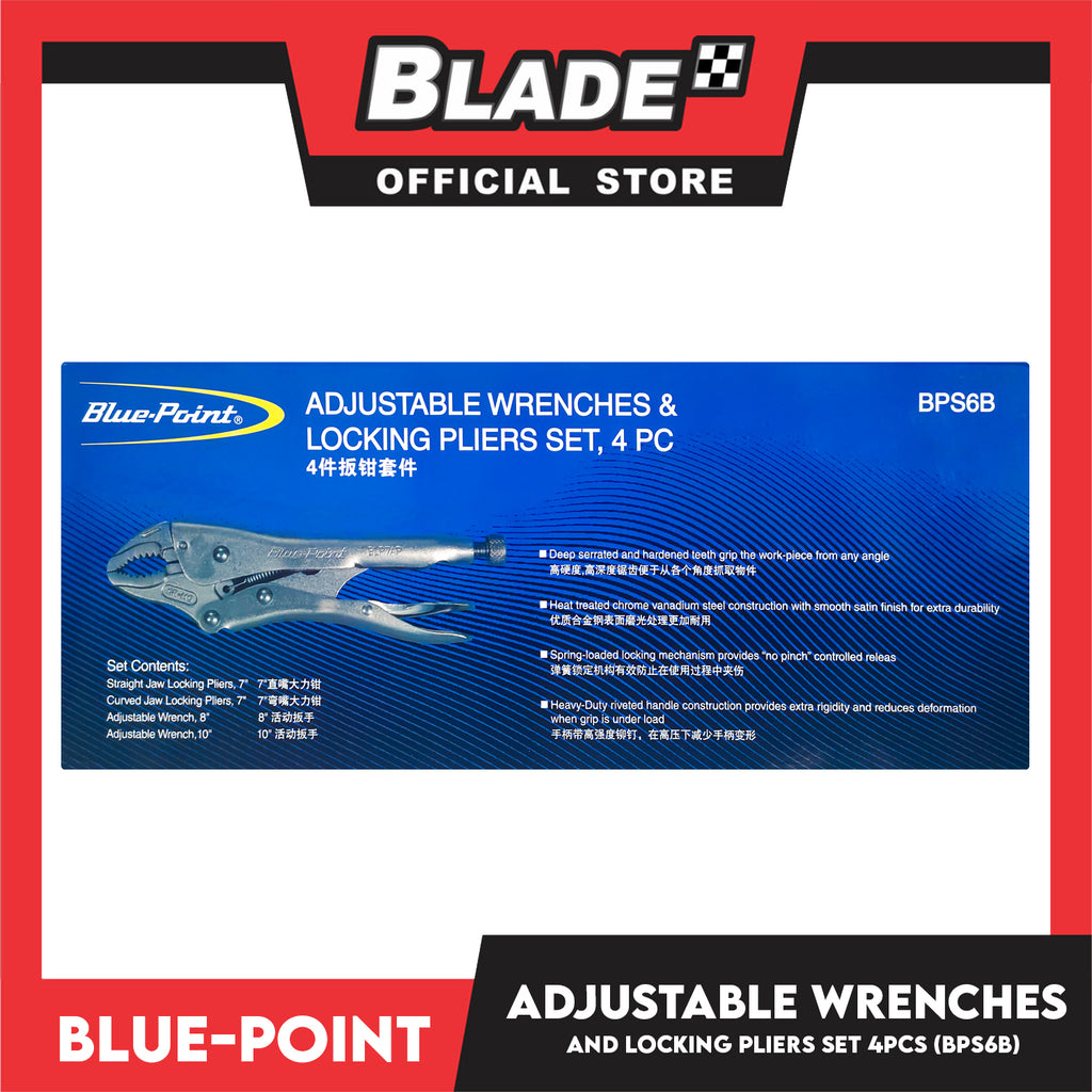 Blue-Point Adjustable Wrenches And Locking Pliers Set, Set Of 4pcs Ind ...