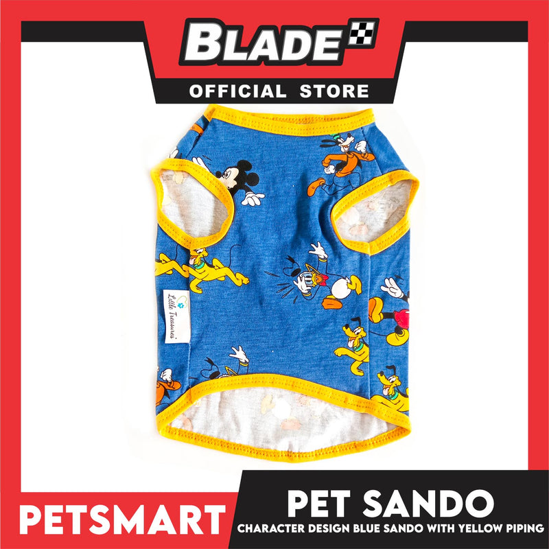 Pet Sando Clothes, Blue Color With Character Design, Yellow Piping DG ...