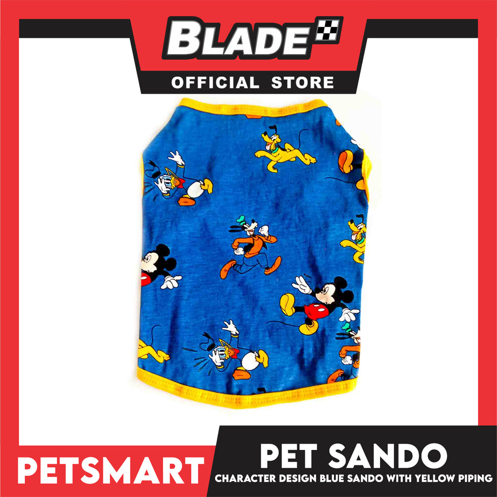 Pet Sando Clothes, Blue Color With Character Design, Yellow Piping DG ...