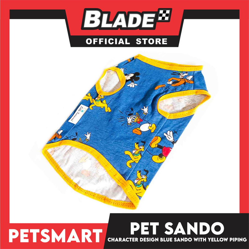 Pet Sando Clothes, Blue Color With Character Design, Yellow Piping DG ...