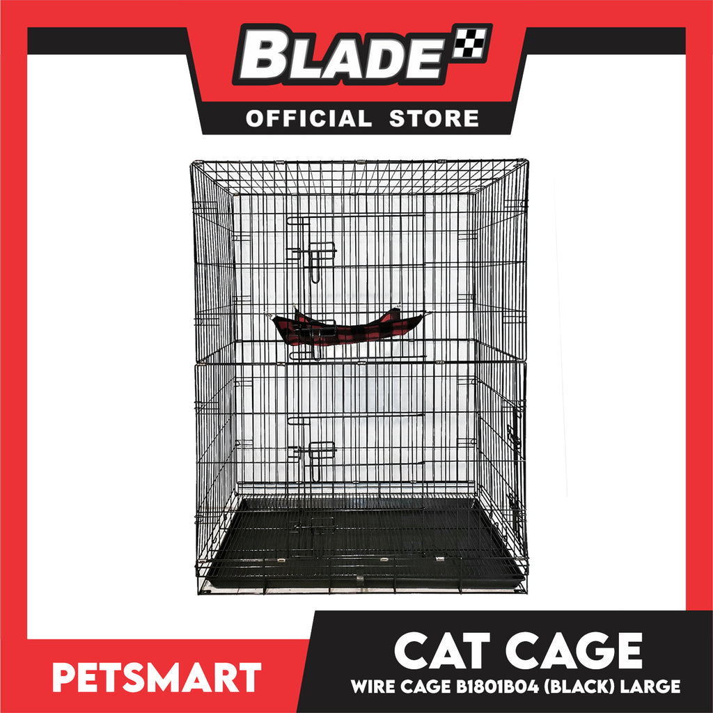 Cat Cage B1801B04 (Black) Wire Flooring, Painted Black Wire Cage, Come ...