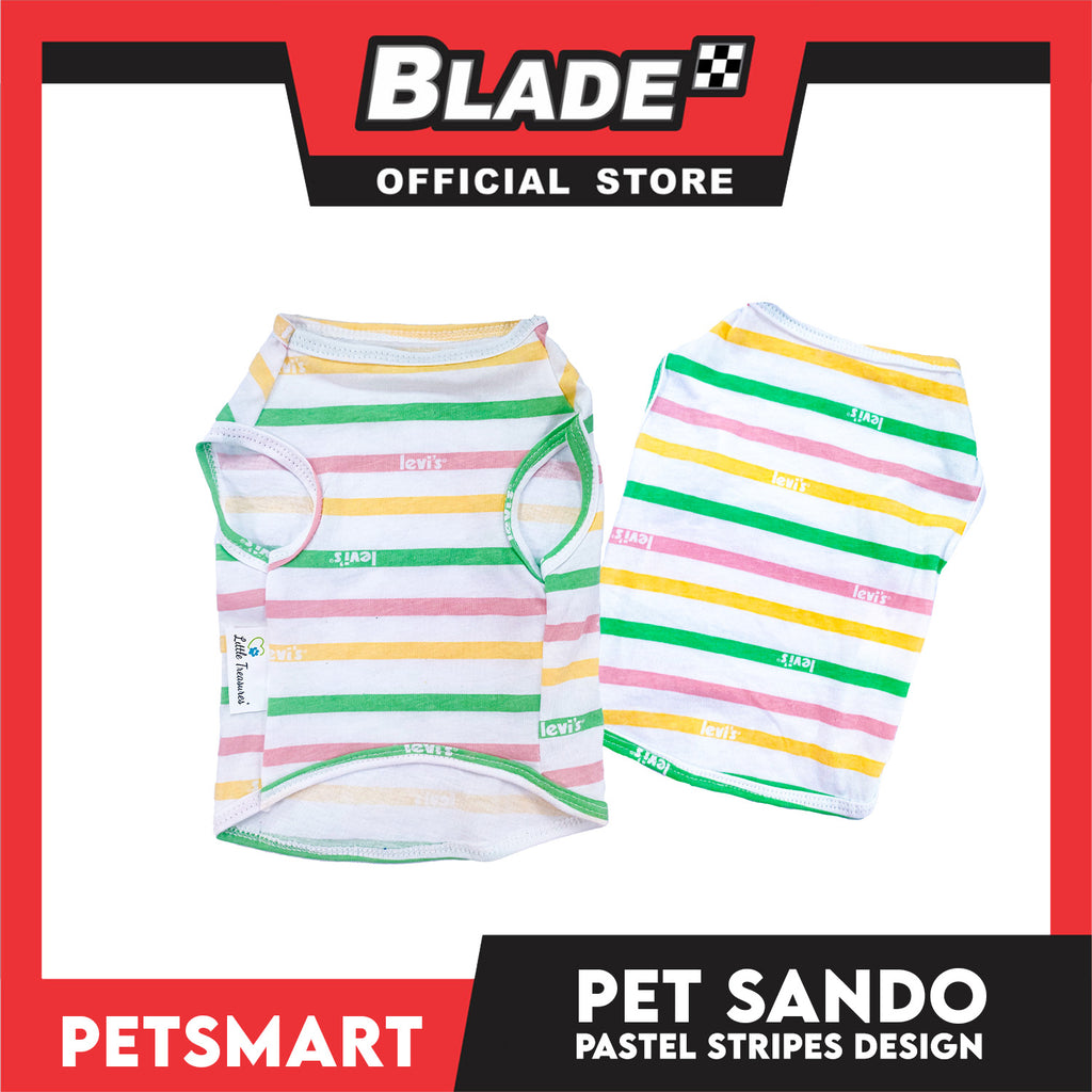 Pet Sando Stripes Design, Pastel Color DG-CTN146S (Small) Perfect Fit ...