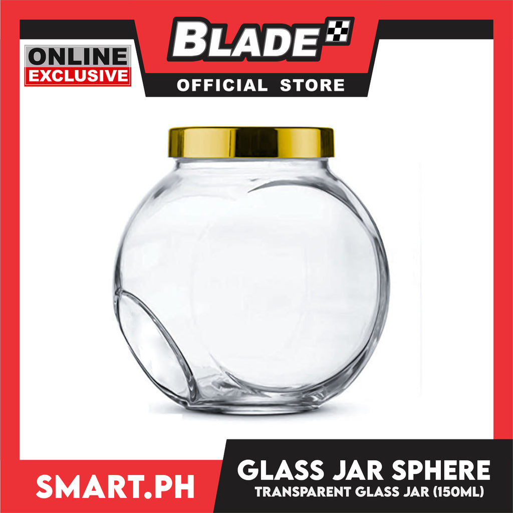 Glass Jar Container with Lid, Sphere Design 150ml Kitchen Canisters fo ...