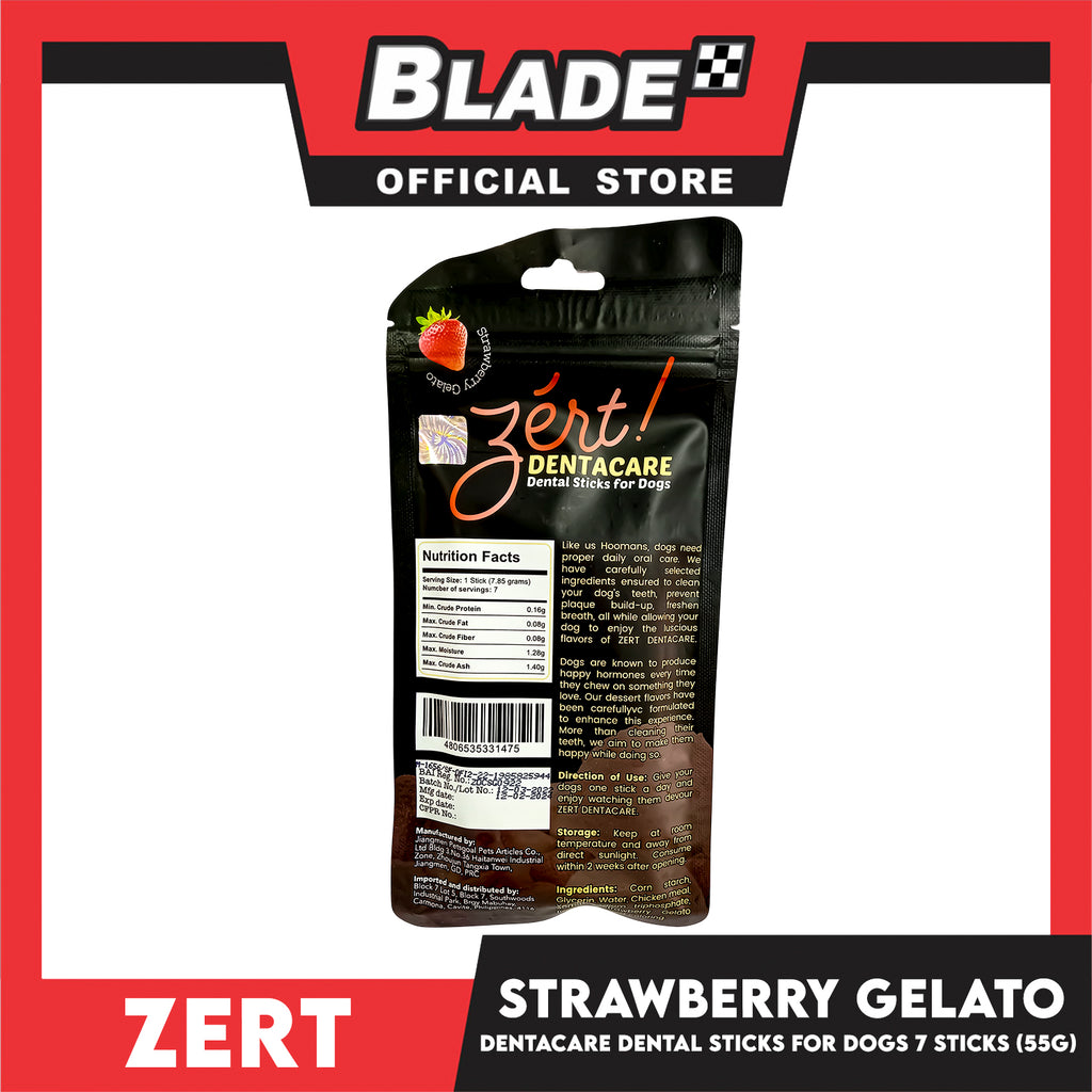 Zert Denta Care Strawberry Gelato Dental Sticks for Dogs 55g – blade.ph