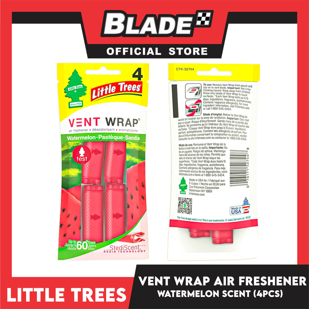 Little Tree Vent Wrap 4pcs (Watermelon) Provides Long-Lasting Scent, S ...