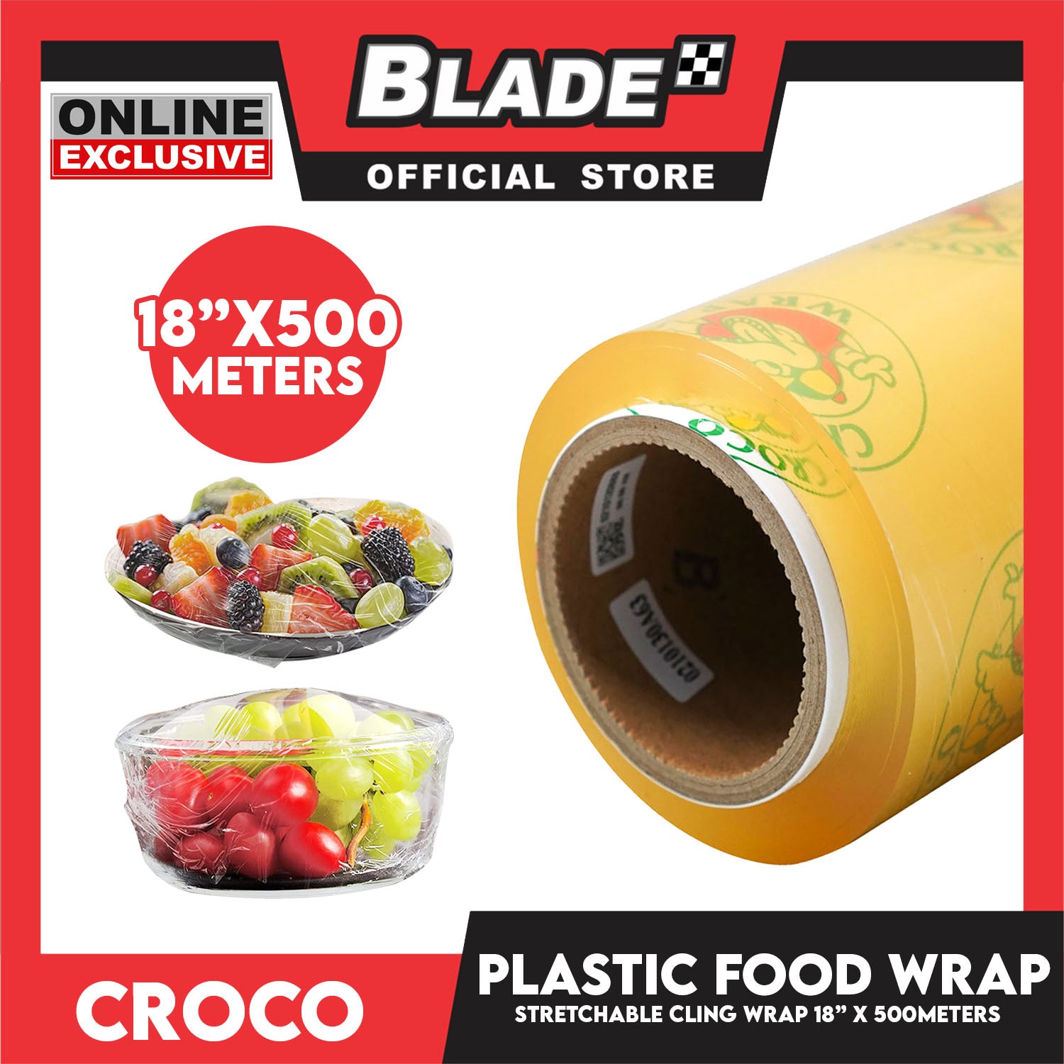 Croco Food Wrap 18inches x 500meters Cling Wrap Plastic Food Wrap and ...
