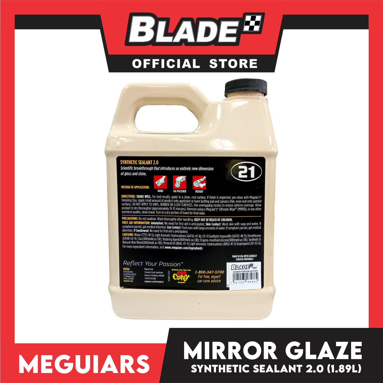 Meguiar's Mirror Glaze 2.0 Synthetic Sealant 1.89Liters – blade.ph