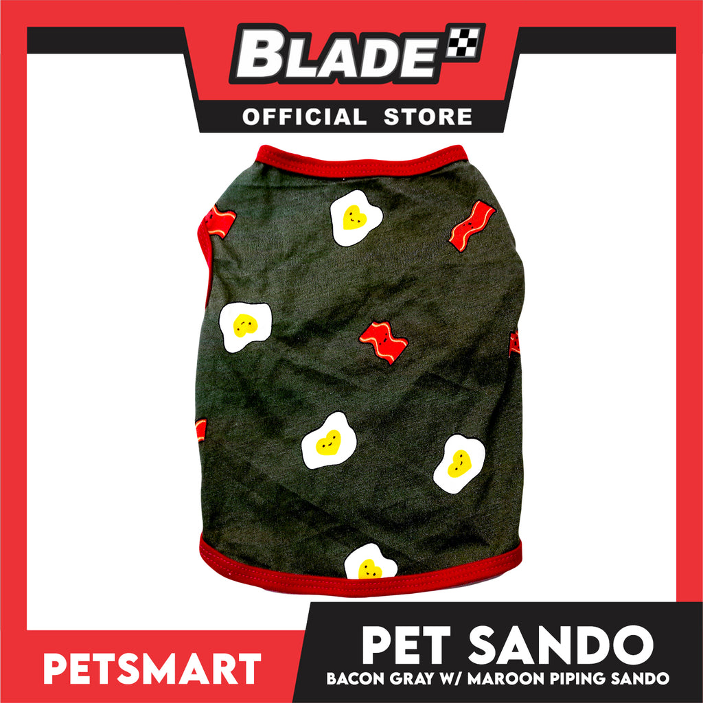 Pet Sando Bacon and Egg Designs, Gray with Maroon Color Piping Sando ...
