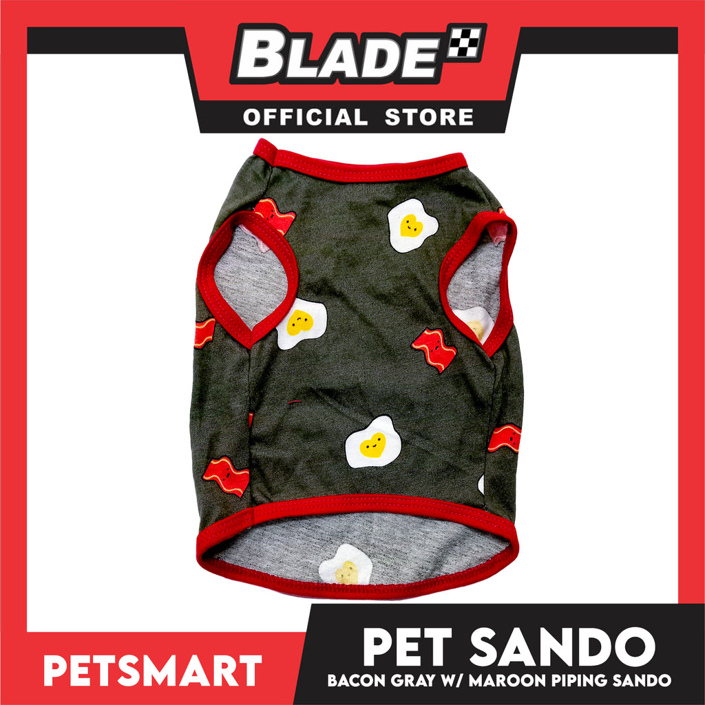 Pet Sando Bacon and Egg Designs, Gray with Maroon Color Piping Sando ...