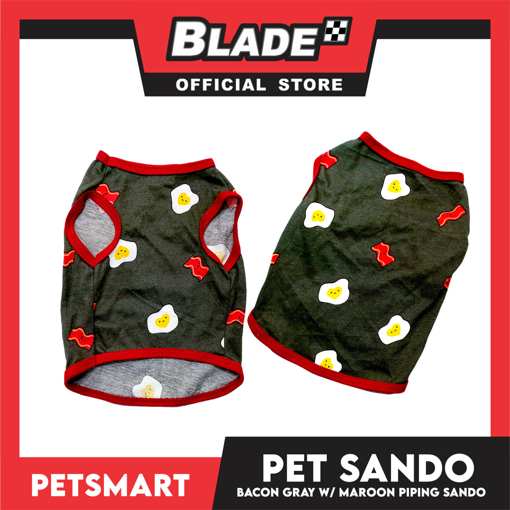 Pet Sando Bacon and Egg Designs, Gray with Maroon Color Piping Sando ...