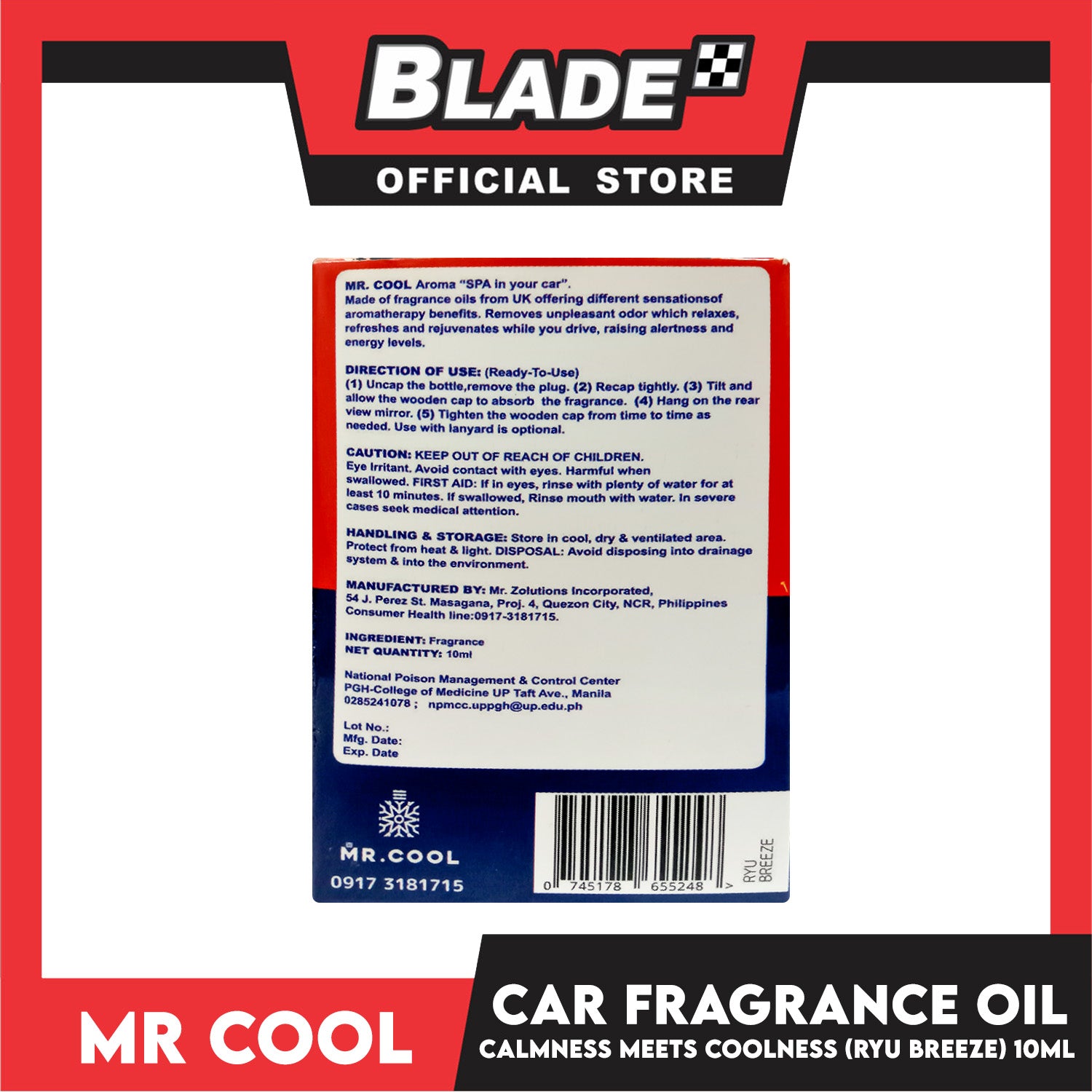 Mr. Cool Air Freshener (Ryu Breeze, Calmness Meets Coolness) Spa in Yo ...