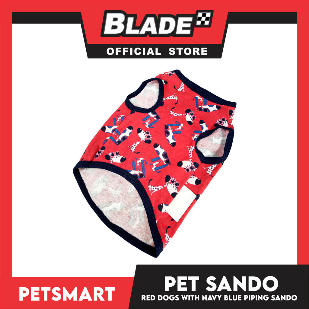 Pet Clothes Red Dogs with Navy Blue Piping Sando (Small) DG-CTN173S ...