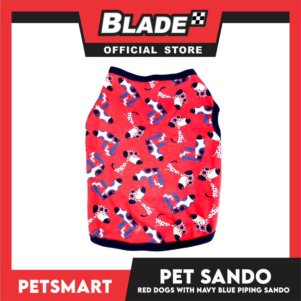 Pet Clothes Red Dogs with Navy Blue Piping Sando (Large) DG-CTN173L ...