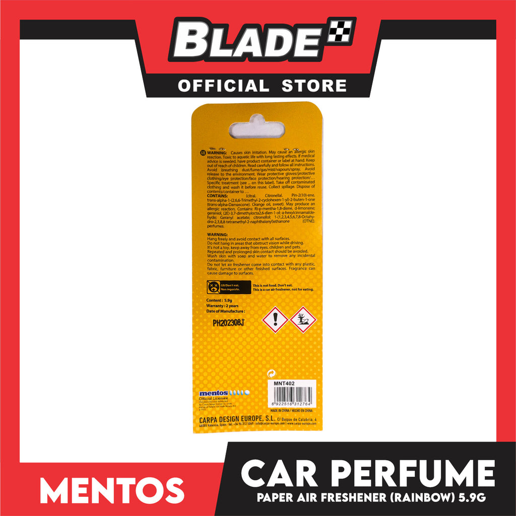 Mentos Paper Air Freshener, Car Perfume 5.9g (Rainbow) – blade.ph
