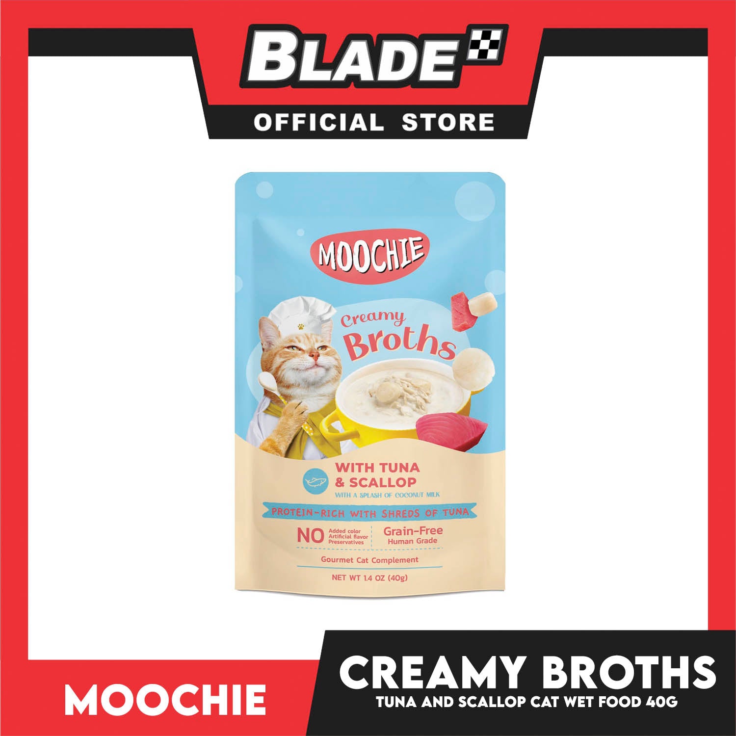 Moochie Creamy Broths With Tuna and Scallop Cat Wet Food 40g – blade.ph