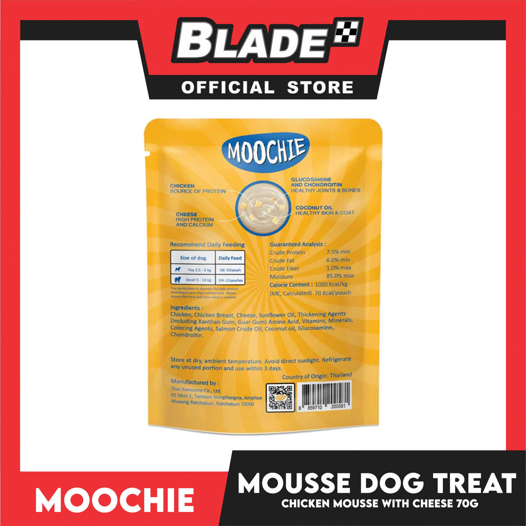 Moochie Mousse Dog Wet Food Dog Treat (Chicken Mousse with Cheese) 70g ...