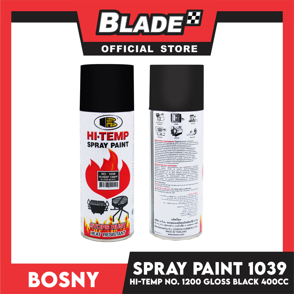 Bosny Spray Paint Hi-Temp No.1039 (Gloss Black) 400cc – blade.ph