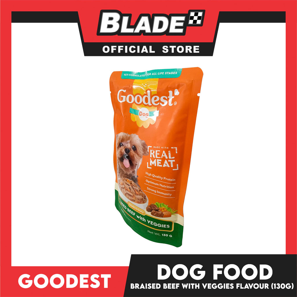 Goodest Dog Chunks in Gravy Braised Beef with Veggies 130g Wet Dog Foo ...
