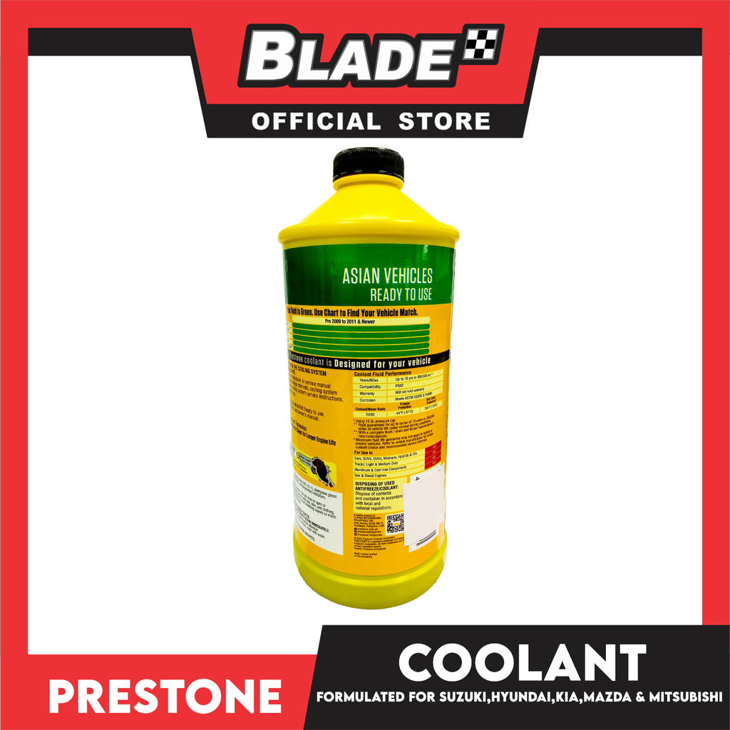 Prestone Asian Vehicles Coolant 1L (Green) for Suzuki, Hyundai, Kia, M ...