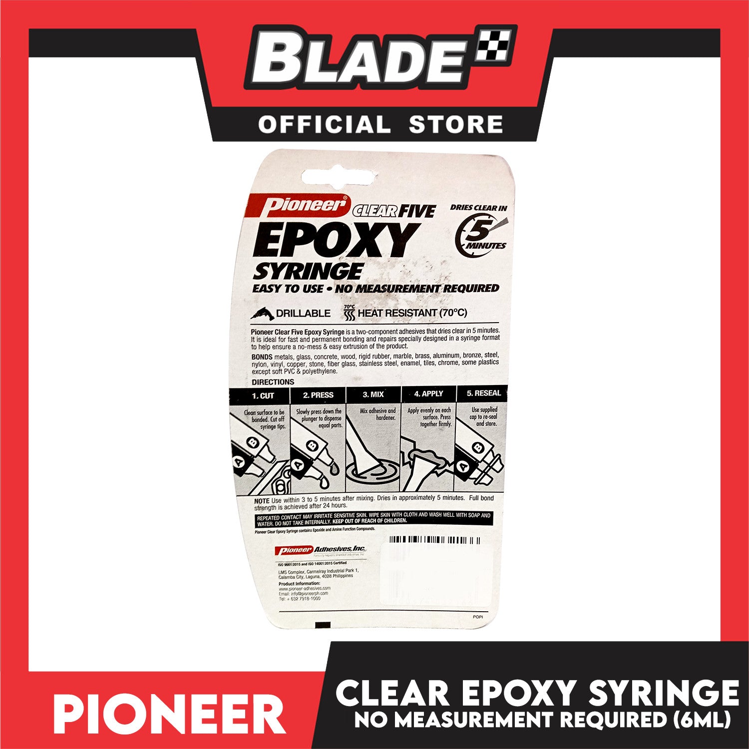 Pioneer Clear 5 Epoxy 6ml Syringe – blade.ph