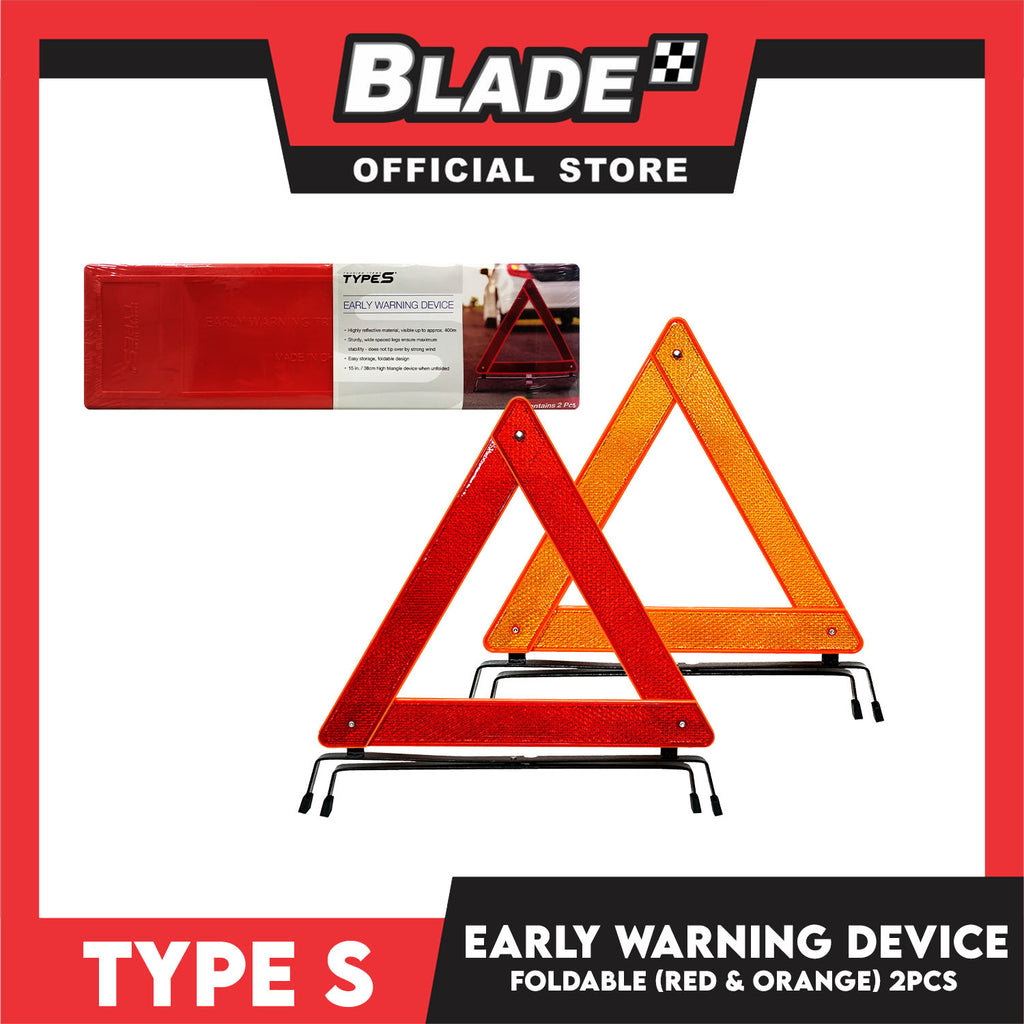 Type S Early Warning Device (Red and Orange) Dual Warning Reflective T ...