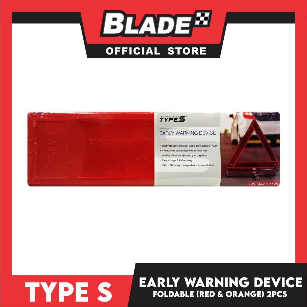 Type S Early Warning Device (Red and Orange) Dual Warning Reflective T ...